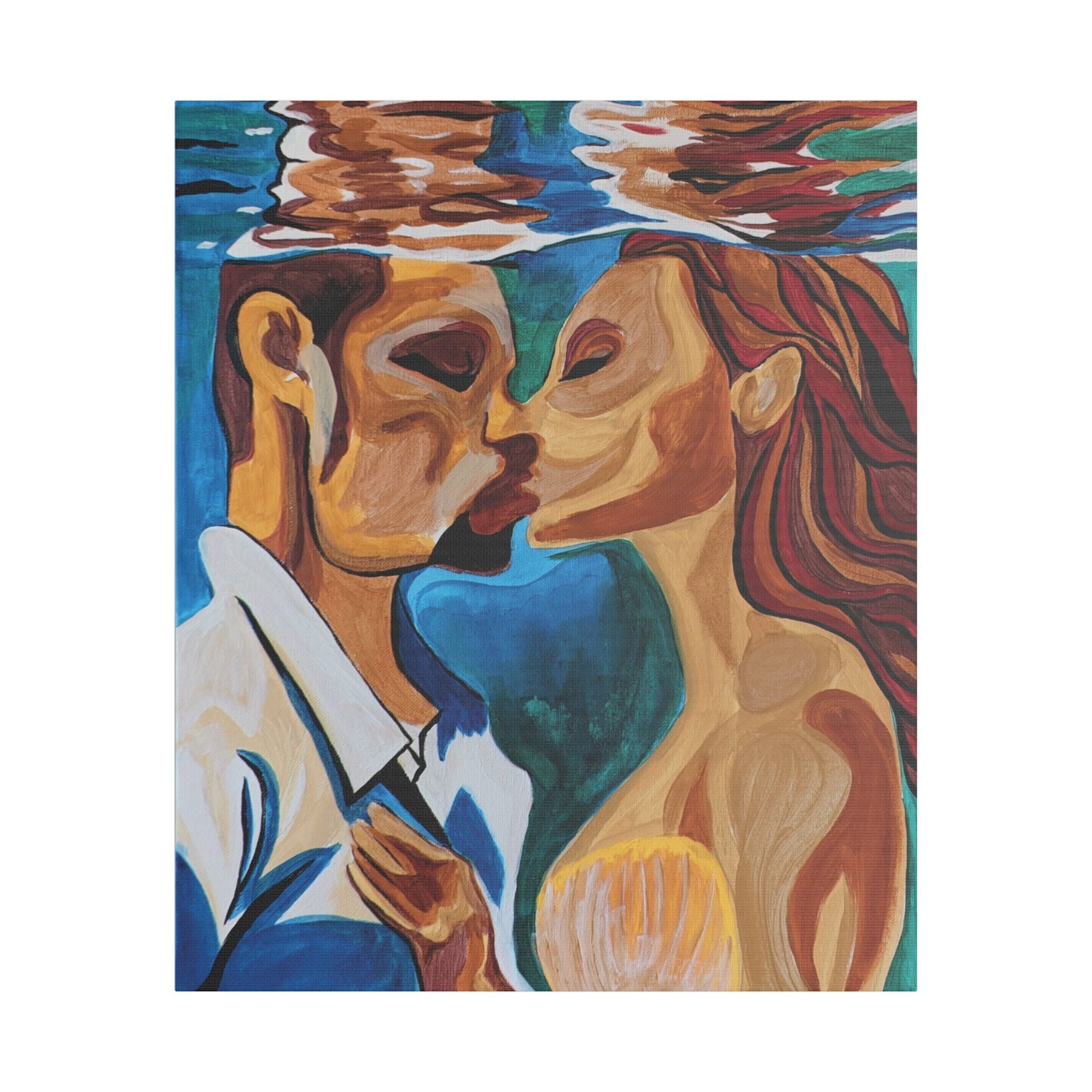 Mermaid Kiss Canvas Art – Mermaid Manor